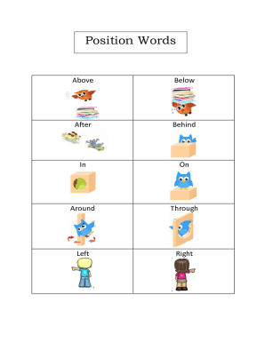 Fillable Online Positional / Location Words Worksheet with a House Fax ...