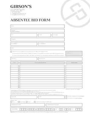 Fillable Online GAAbsentee Bidding Form Fax Email Print - pdfFiller