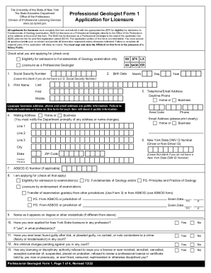 Fillable Online Online Form 1 - Application for Licensure and First ...