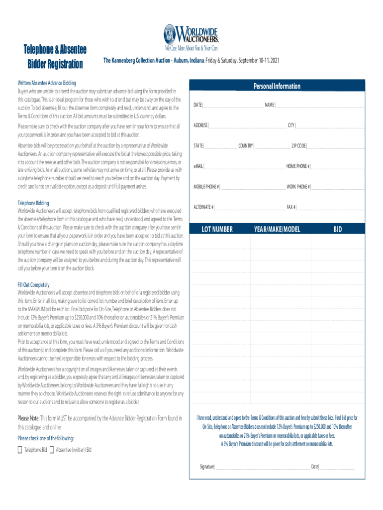Fillable Online Telephone & Absentee Fax Email Print - pdfFiller
