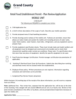 Fillable Online Retail Food Establishment Permit - Plan Review ...