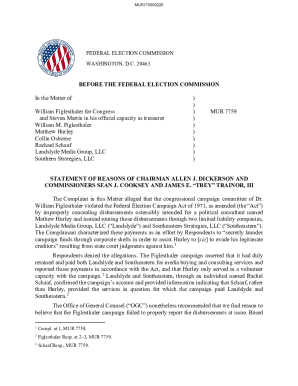 Fillable Online Statement of Reasons, MUR 7759 Fax Email Print - pdfFiller