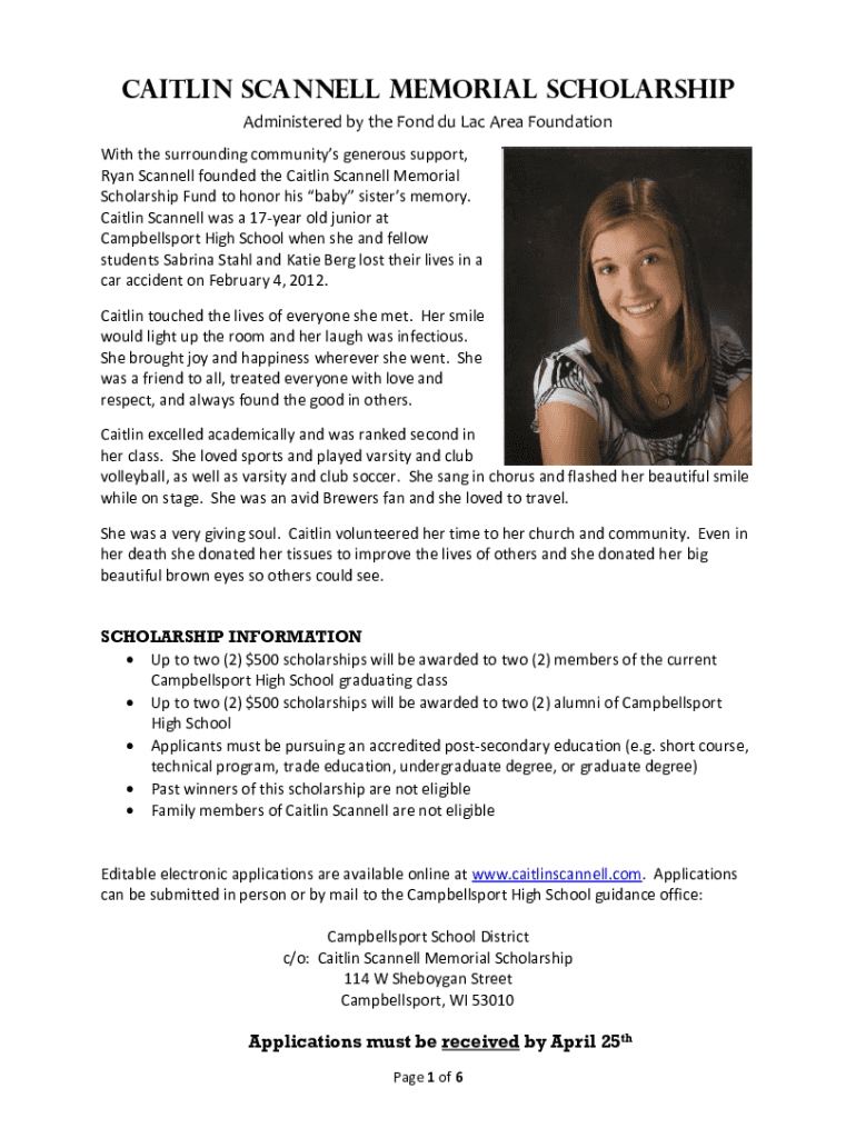 Fillable Online Scholarship Preview by Gannett Wisconsin Media Fax ...