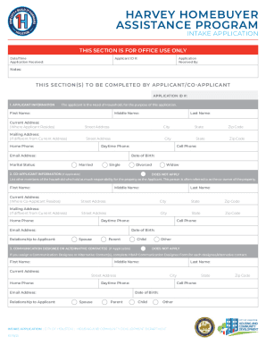 Fillable Online Homebuyer Program Intake Application Form Fax Email ...