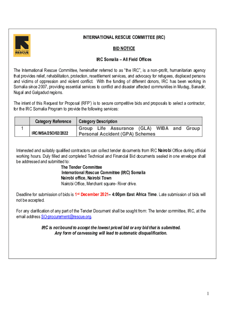 Fillable Online INTERNATIONAL RESCUE COMMITTEE (IRC) Fax Email Print ...