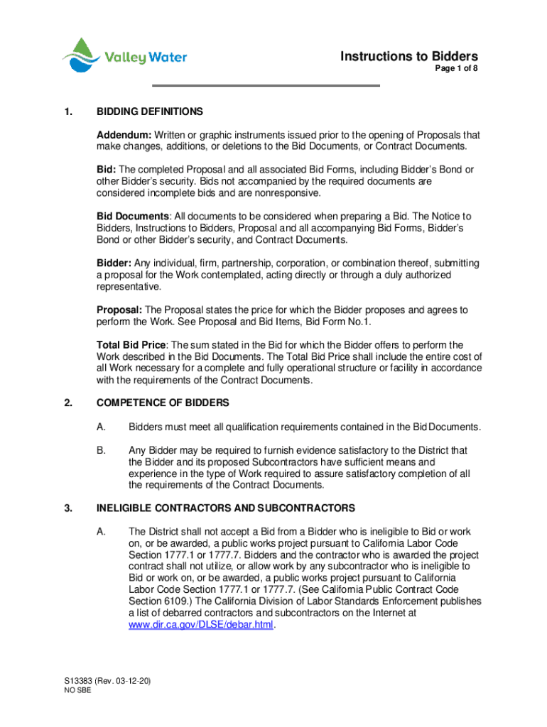 Fillable Online 1. Invitation for Bidder's Proposal 2. General Instructions to ... Fax Email ...