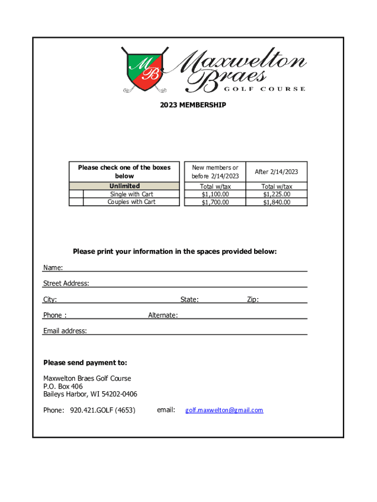 Fillable Online Membership Form 2022 Season - Please print Fax Email ...