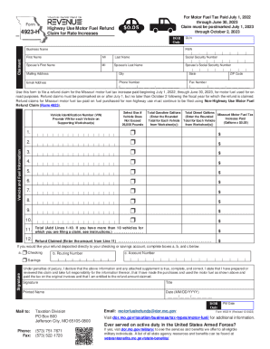 Fillable Online dor mo GAS-1201 Claim For Refund - Tax-paid Motor Fuel ...