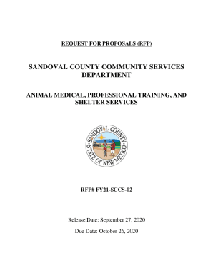 Fillable Online ANIMAL SHELTER SERVICES - RFP Template Fax Email Print ...