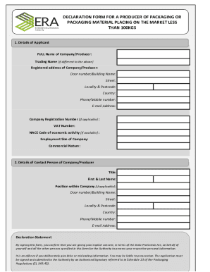 Fillable Online era org DEREGISTRATION FORM AS A PRODUCER OF ... Fax ...