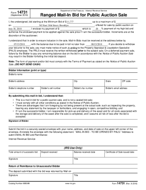 Fillable Online I, the undersigned, bid starting at the Minimum Bid of ...