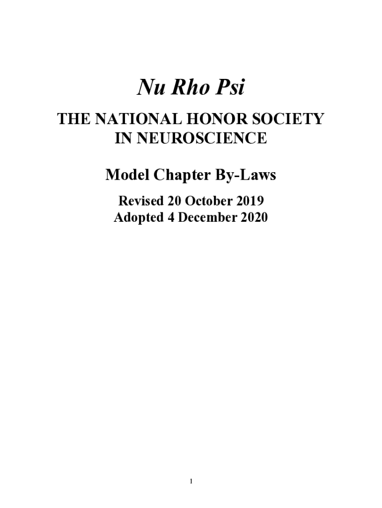 Fillable Online Nu Rho Psi, The National Honor Society in Neuroscience ...