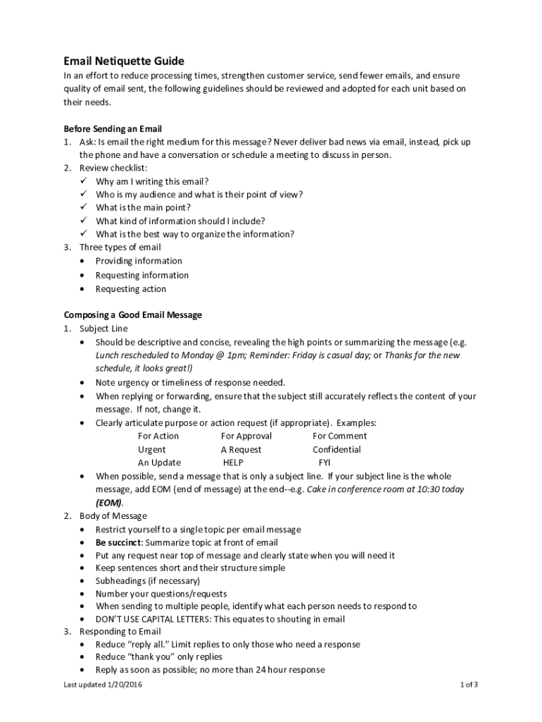 Fillable Online 26 Email Etiquette Rules (With Advice on How To Follow ...