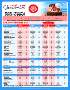 Fillable Online Annual Travel Insurance UK Policy Details and Documents ...