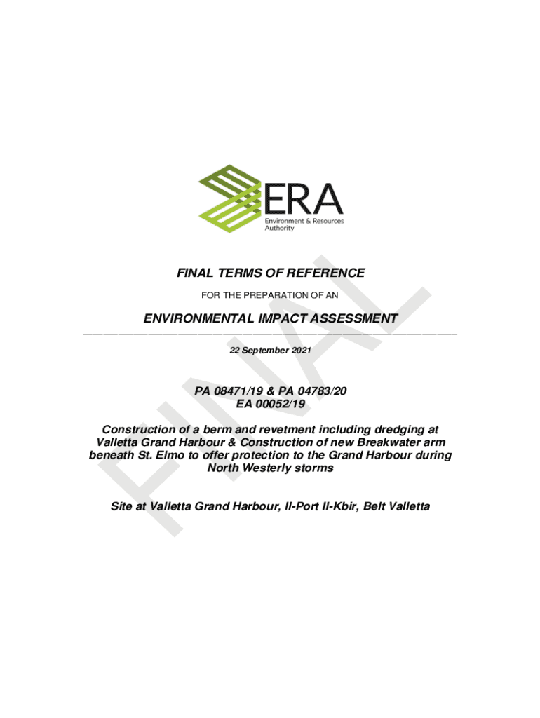 Fillable Online era org Guidelines for the Terms of Reference and Environmental ... Fax Email ...