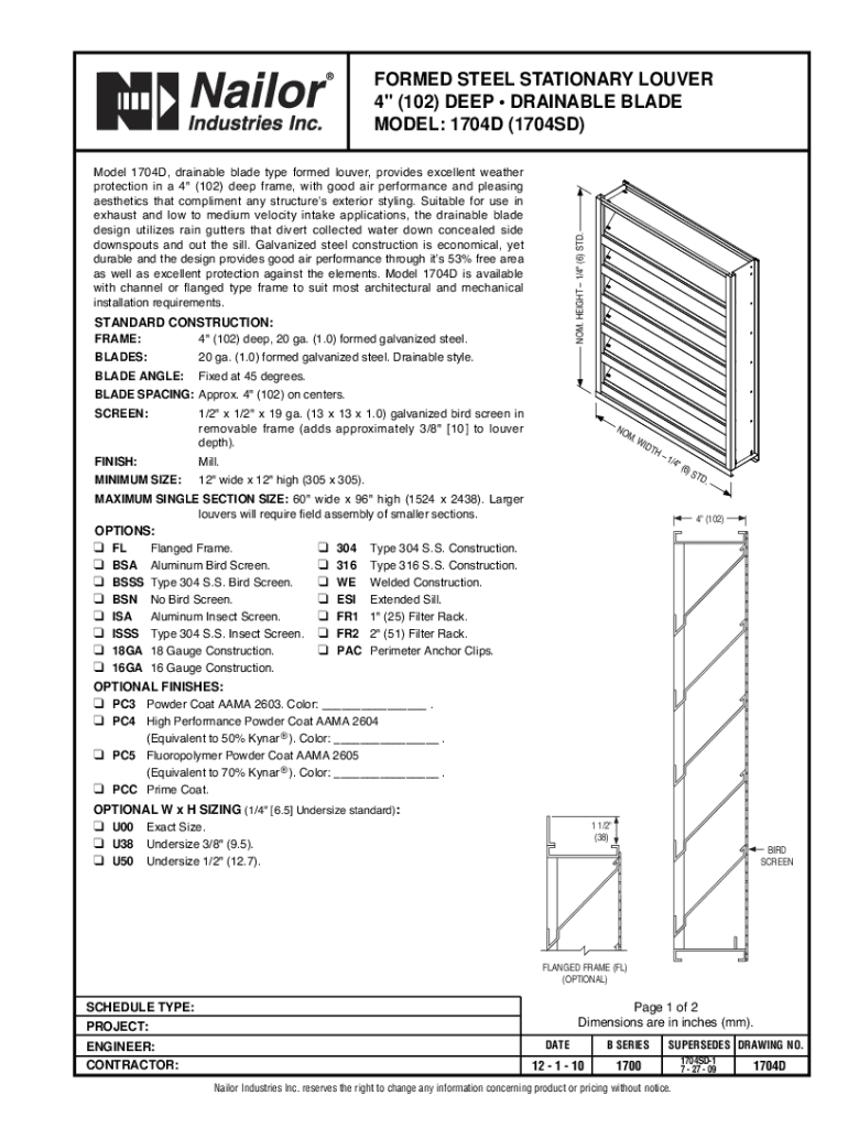 Fillable Online LC-1250, LM-1250, LV-1250, LV-1251, and LV-1800 Louvers ...