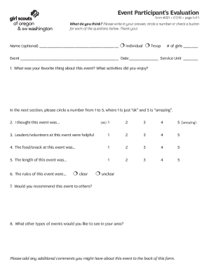Fillable Online Event Evaluation Forms - Form Templates Fax Email Print ...