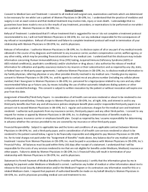 Fillable Online VERIFICATION OF INFORMED CONSENT FOR GENERAL ... Fax ...