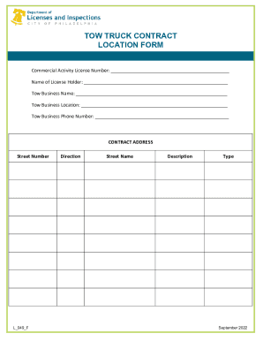 Fillable Online APPLICATION FOR TOWING BUSINESS REGISTRATION Fax Email Print - pdfFiller