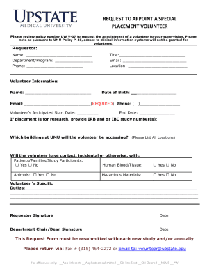 Fillable Online REQUEST TO APPOINT A SPECIAL PLACEMENT ... Fax Email Print - pdfFiller