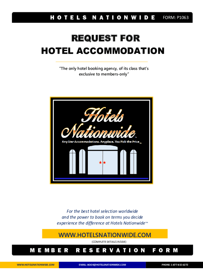 Fillable Online REQUEST FOR HOTEL ACCOMMODATION Fax Email Print - pdfFiller