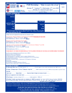 Fillable Online ITAR Registration Form 100309 Fax Email Print - pdfFiller