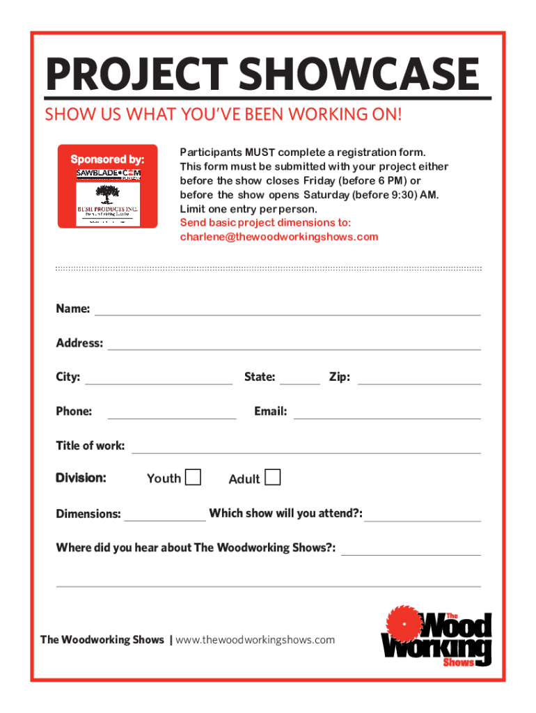 Fillable Online PROJECT SHOWCASE Fax Email Print - pdfFiller