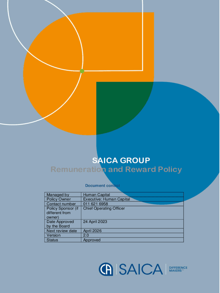 Fillable Online SAICA GROUP Remuneration and Reward Policy Fax Email ...