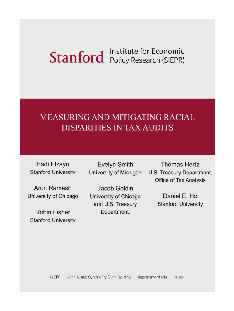 Fillable Online Measuring and Mitigating Racial Disparities in Tax ...