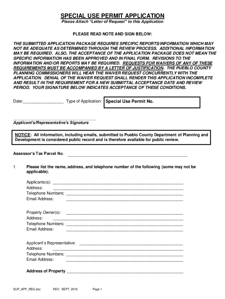 Fillable Online county pueblo Please Attach Letter of Request to this Application Fax Email ...