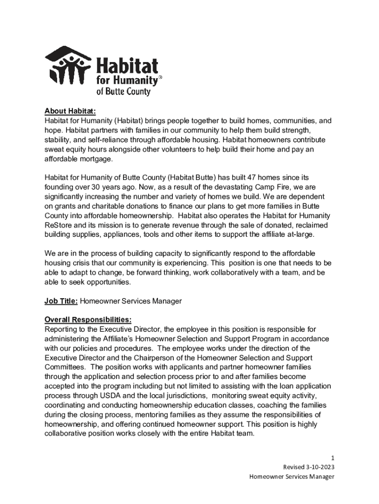 Fillable Online Homeowner Services Manager Fax Email Print - pdfFiller