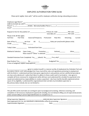 Fillable Online EMPLOYEE AUTHORIZATION FORM 3A updated Fax Email Print ...