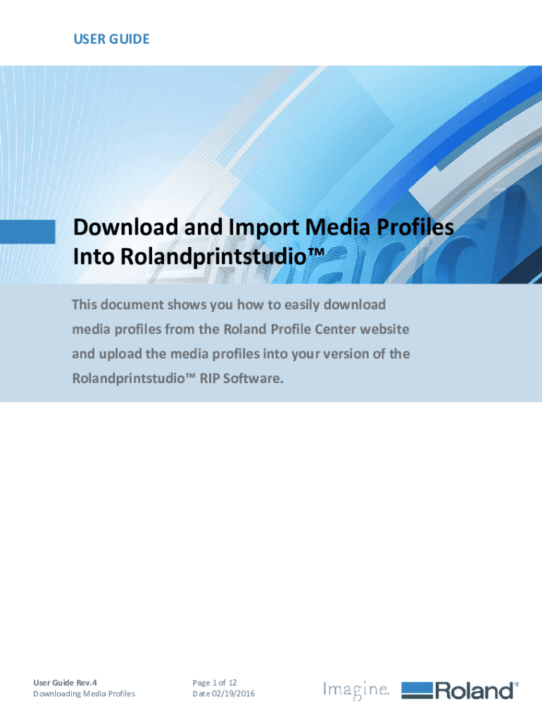 Fillable Online How to Download and Import Media Profiles Into Roland ...