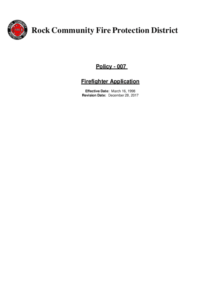 Fillable Online Firefighter Application Fax Email Print - pdfFiller