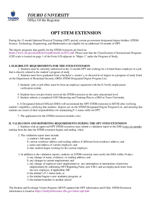 Fillable Online Application Checklist for STEM OPT Extension Fax Email ...
