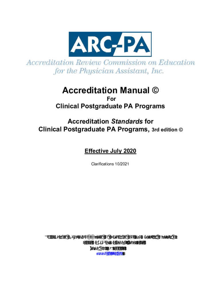 Fillable Online Accreditation Standards for Clinical Postgraduate ...
