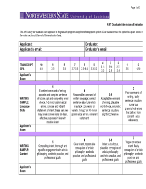 Fillable Online ART Graduate Admissions Evaluation-3.docx Fax Email ...