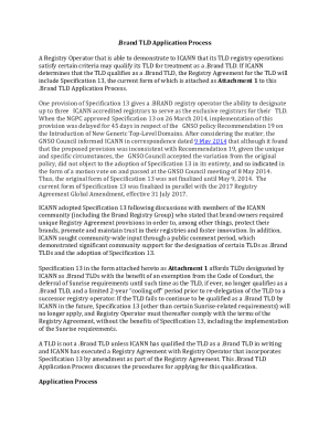 Fillable Online .Brand TLD Application Process A Registry Operator that ...