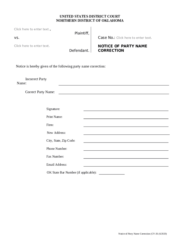 Pro Se s - Northern District of Oklahoma - U.S. Courts Doc Template ...