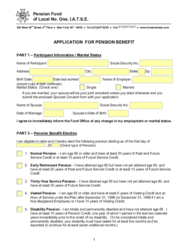 Fillable Online Welfare, Pension and Annuity Funds of Local No. One ...