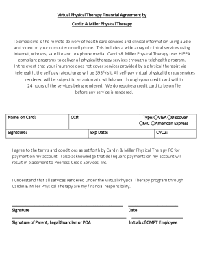 Fillable Online Virtual Physical Therapy Financial Agreement Fax Email ...
