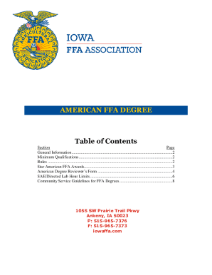 Fillable Online Texas FFA Awards and Degree Handbook Fax Email Print ...