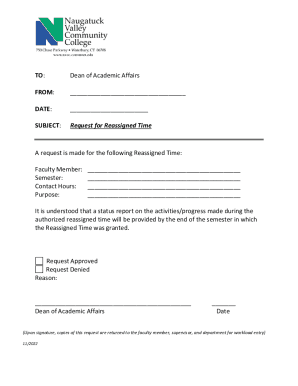 Fillable Online Reassigned Time Request Fax Email Print - pdfFiller