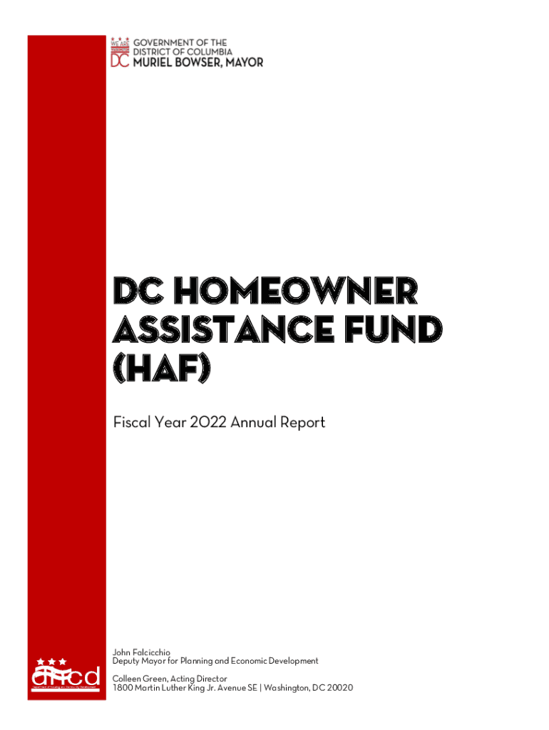 Fillable Online dhcd dc FY2022 Homeowner Assistance Fund (HAF) Annual Report Fax Email Print ...
