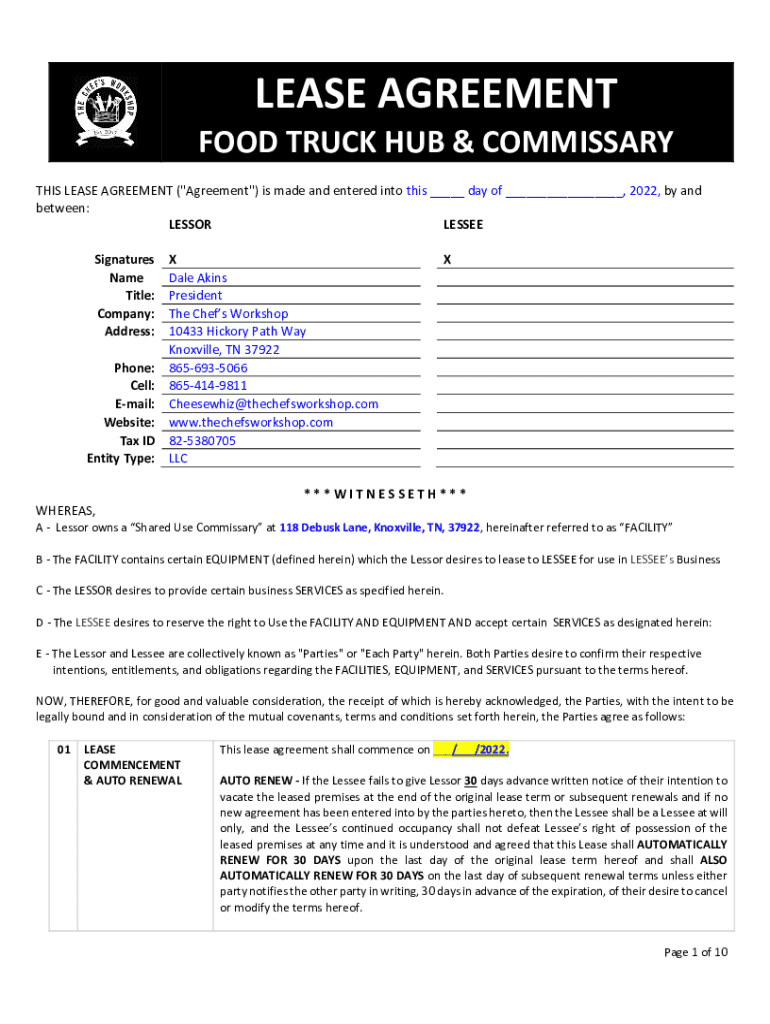 Fillable Online Lease Truck Form Agreement - Fill Online, Printable ...