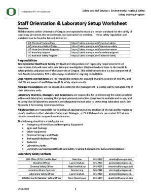 Fillable Online safety uoregon Safety and Risk ServicesUniversity of ...