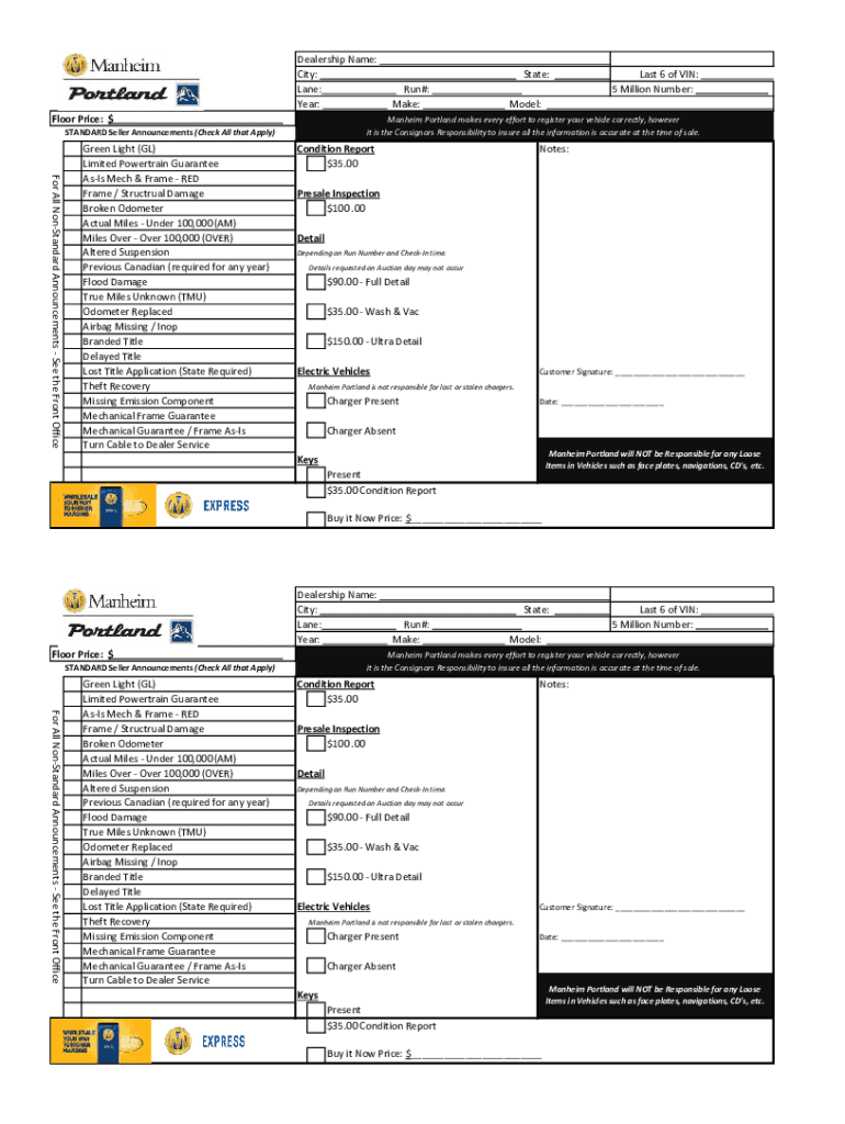 Fillable Online Check In Form - Request from Dealer Service.xlsx Fax ...