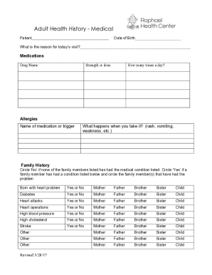 Fillable Online Health History Adult Medical.doc Fax Email Print ...