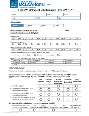 Fillable Online On the waiting list for joint replacement for knee ...