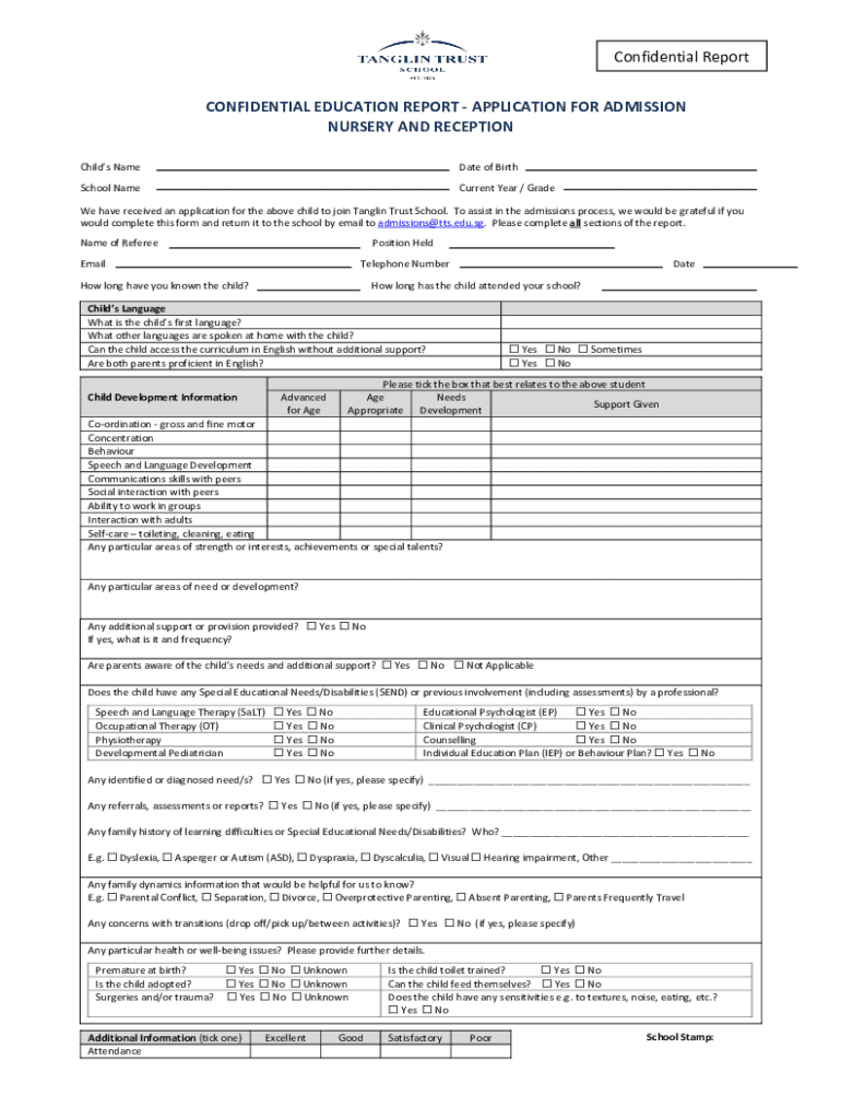 Fillable Online In-year school admissions application form Fax Email ...